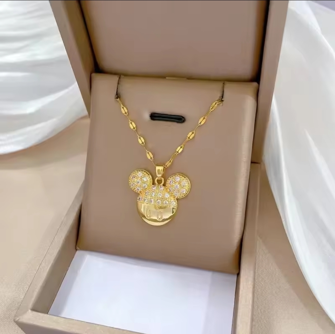 Disney Mickey Mouse Ears Necklace Pendant Jewelry